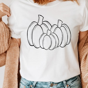 3 Pumpkins Outline SVG / Pumpkin Outline SVG / Fall SVG / Pumpkin Clip ...
