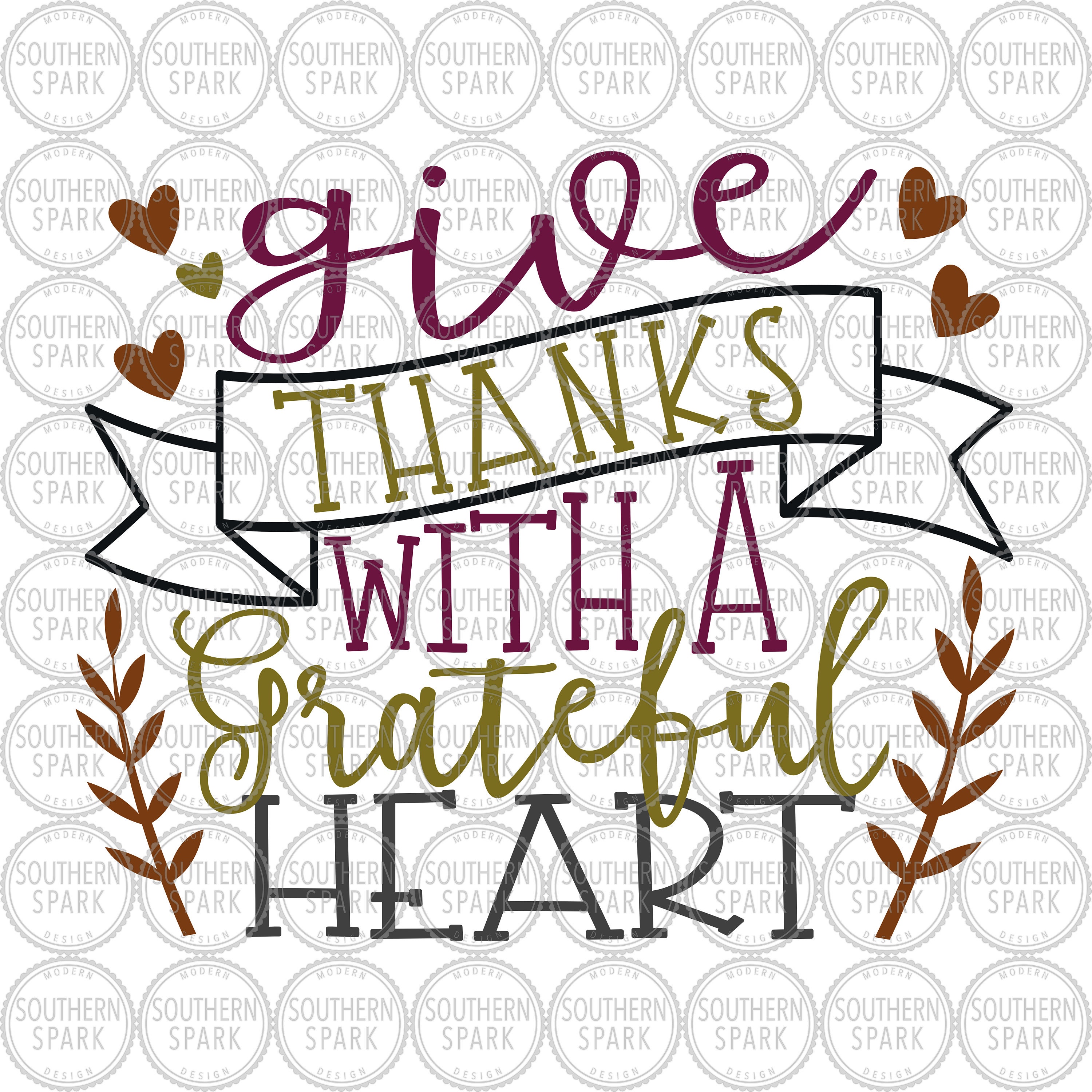 Give Thanks With A Grateful Heart Svg Png Eps Pdf Jpg Dxf - Etsy