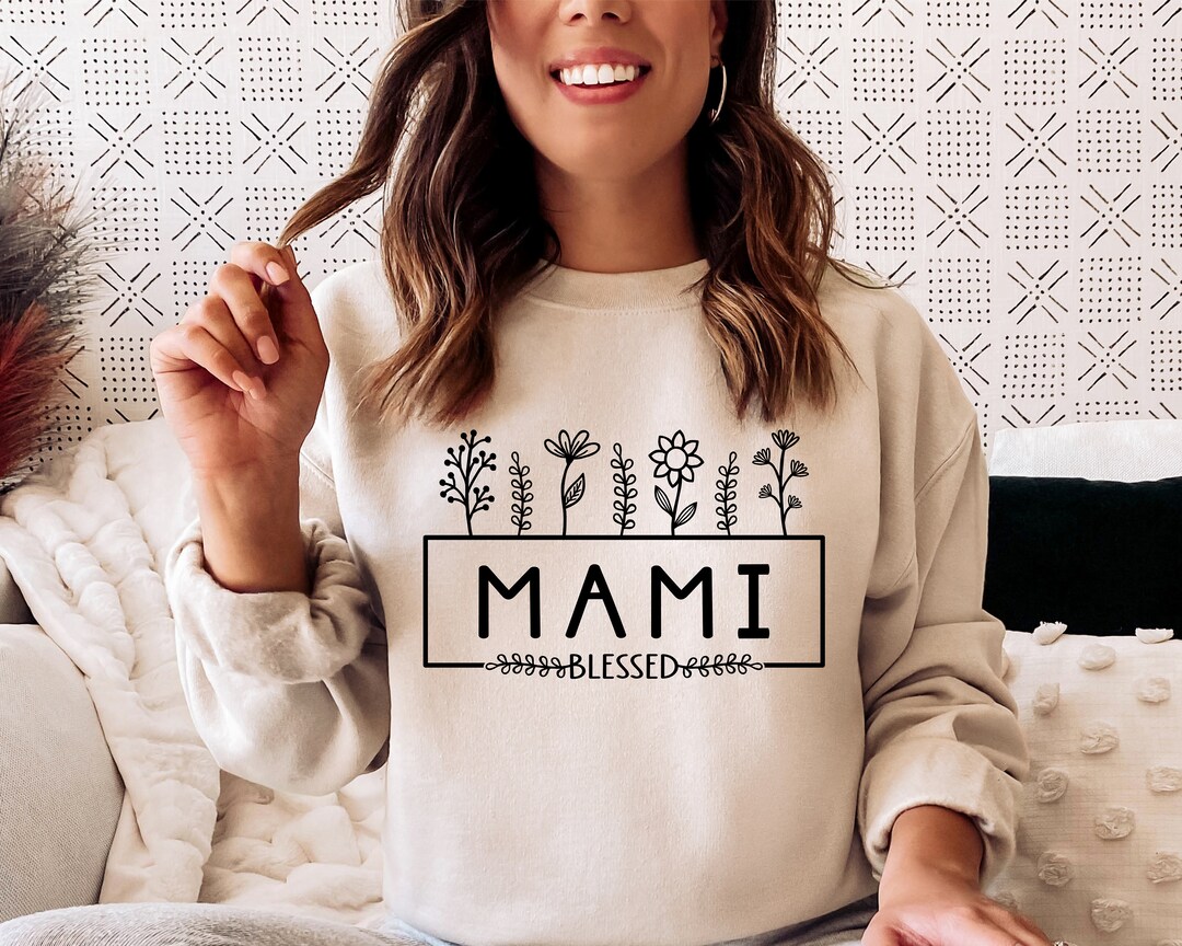 Mother's Day Mami SVG / Mami With Flowers SVG / Hand Drawn Flowers / Cut File / Clip Art ...