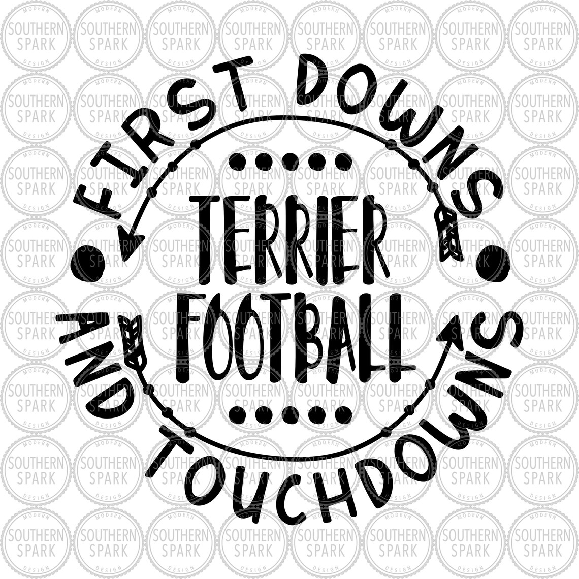 Football SVG / First Downs Touchdowns SVG / Terrier Football / - Etsy