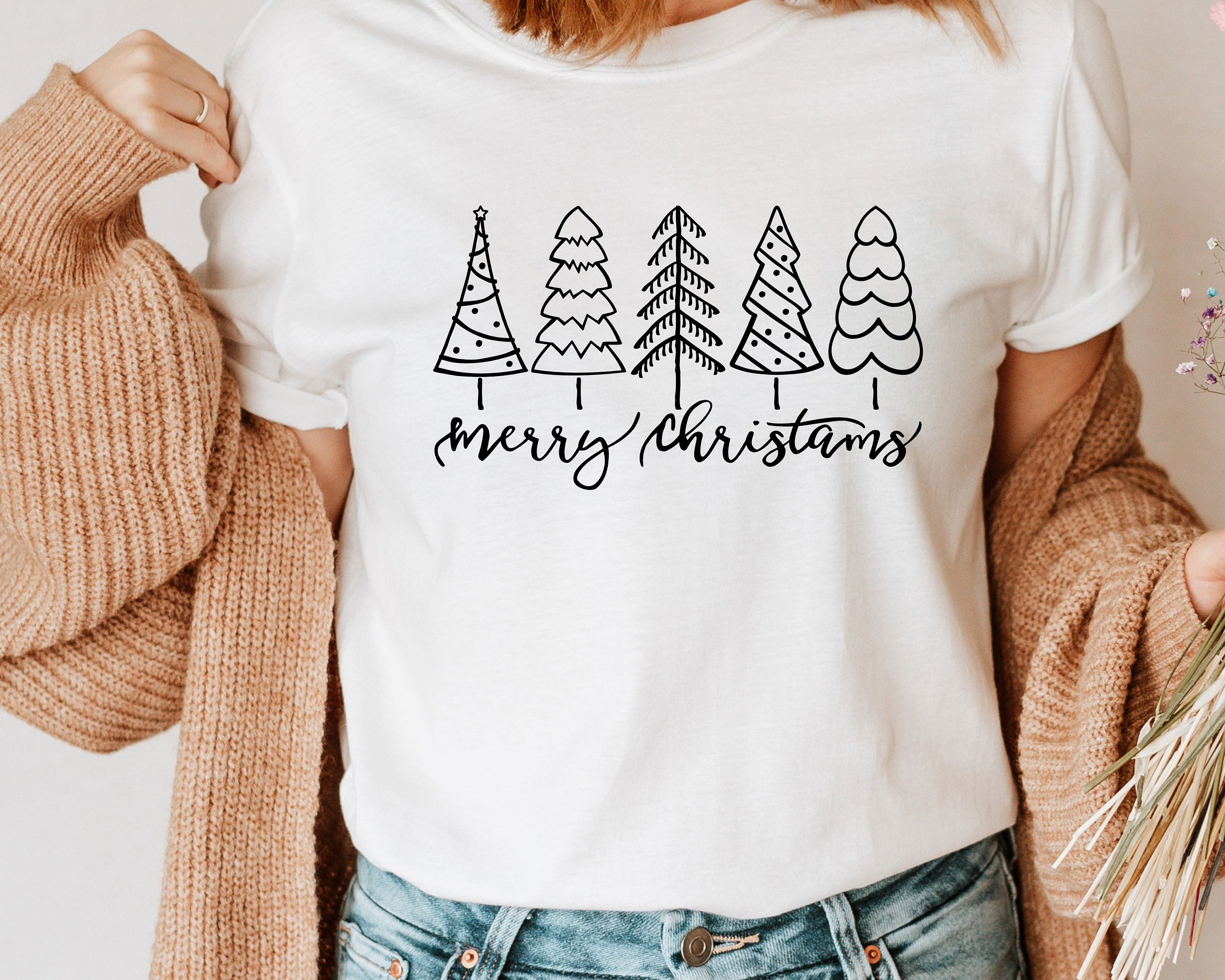 Merry Christmas SVG / Three Trees SVG / Christmas Trees SVG / - Etsy