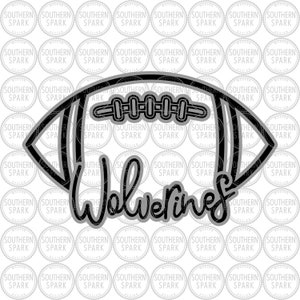 Wolverines SVG / Football SVG / Football Outline SVG / Back to School ...