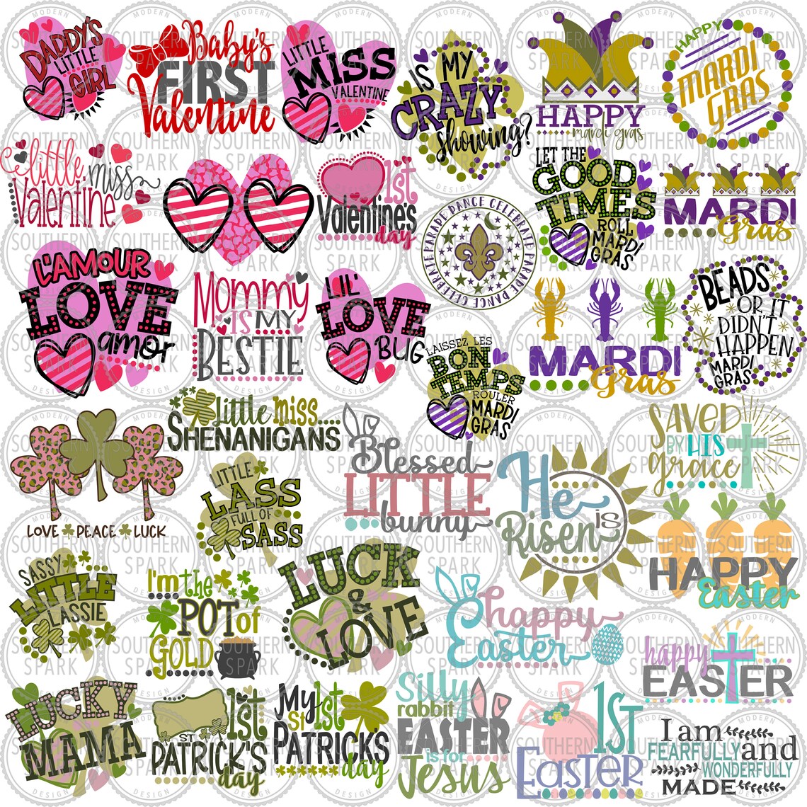 Holiday Bundle Valentine's Mardi St Patrick's Easter Mother's Father's ...