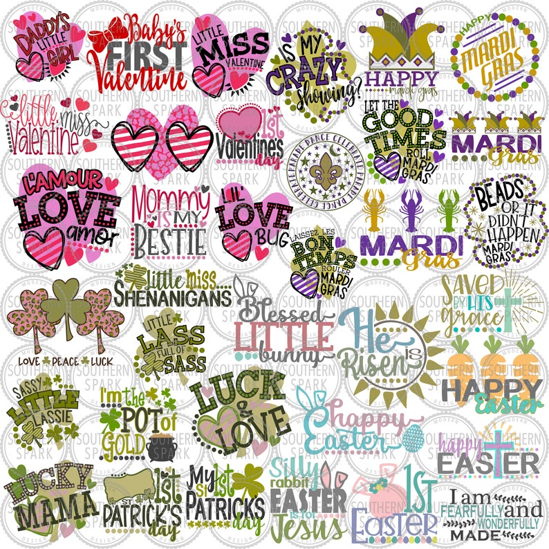 Holiday Bundle Valentine's Mardi St Patrick's Easter - Etsy