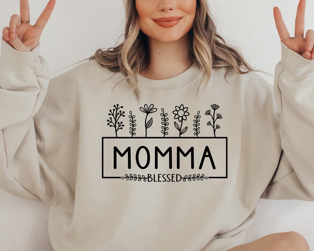 Mother's Day Momma SVG / Momma With Flowers SVG / Hand Drawn Flowers ...