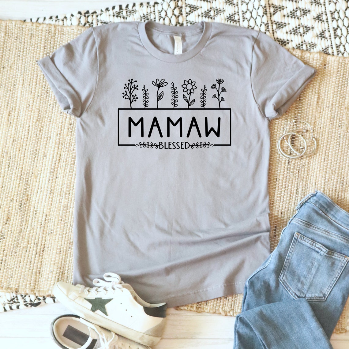 Mother's Day Mamaw SVG / Mamaw With Flowers SVG / Hand - Etsy