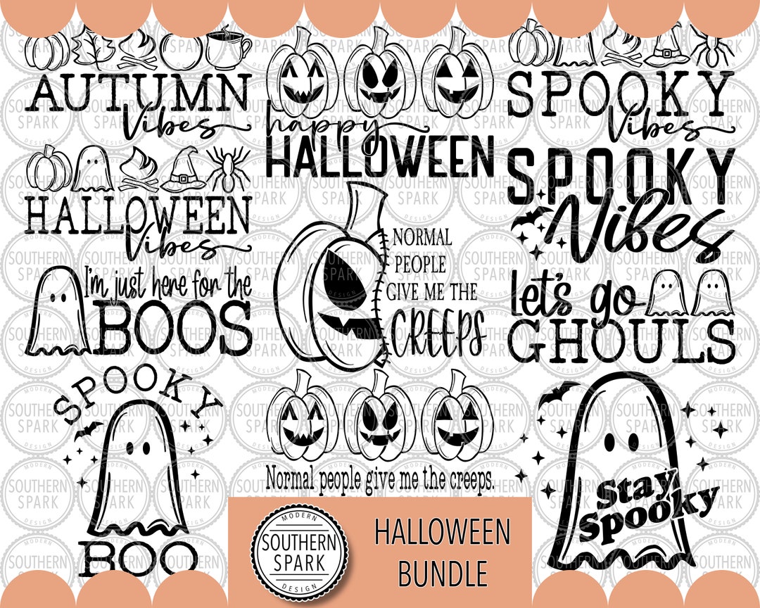 Halloween Bundle SVG / Halloween Bundle PNG / Pumpkins Ghosts Autumn ...