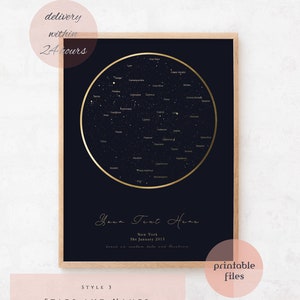 Star Map Personalised Print, High Resolution Printable File, Made to ...