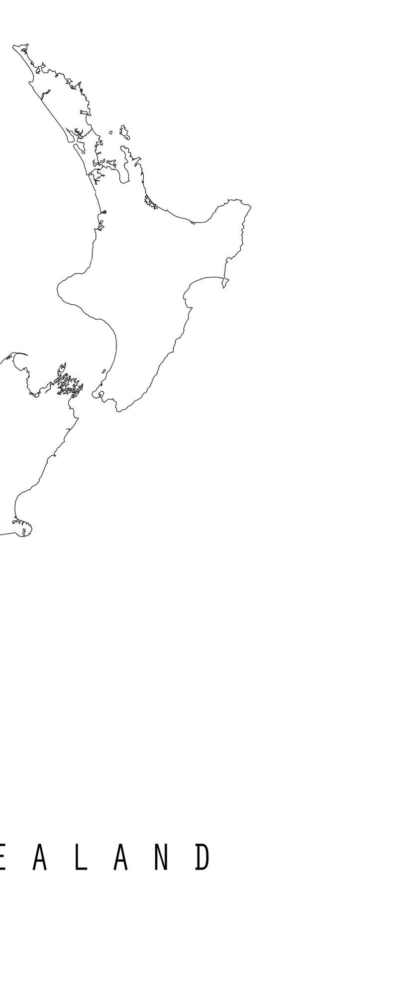 New Zealand New Zealand Minimal Map Printable Files - Etsy