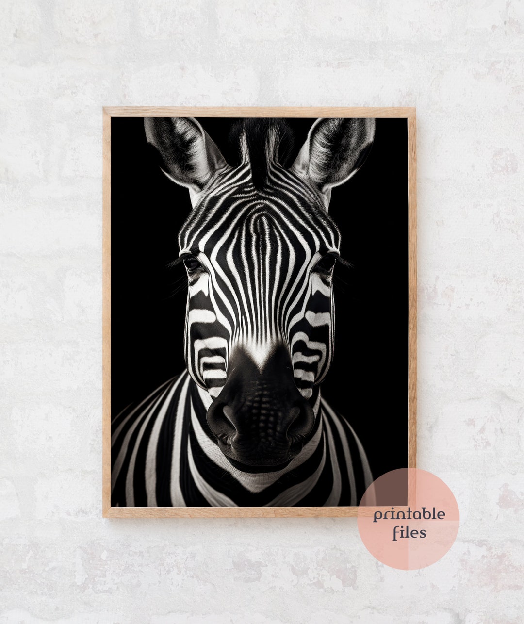 Zebra Poster, Digital Download Printable Poster, Close up of a Zebra ...