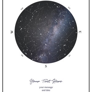 Custom Star Map, Star Map Printable Poster, Sky Map, Sky Coordinates ...