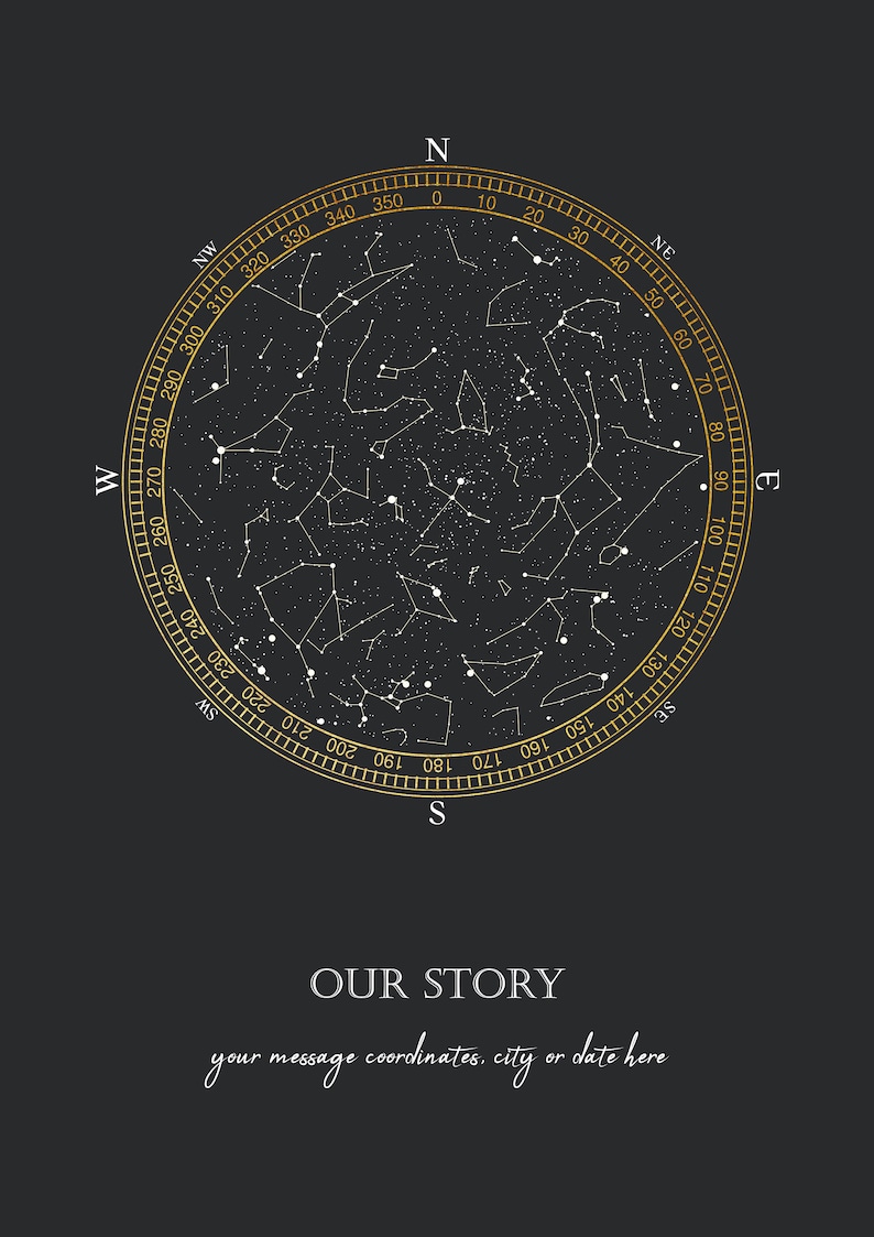 Star Map Custom star Map Print Printable files | Etsy