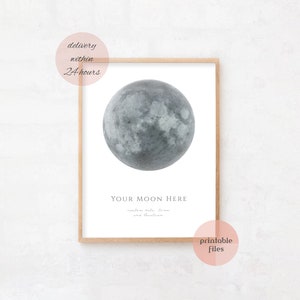 Personalised Moon Phase Poster High Resolution Printable - Etsy