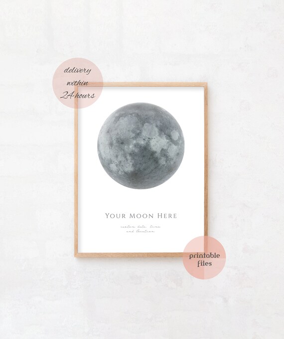Personalised Moon Phase Poster High Resolution Printable - Etsy
