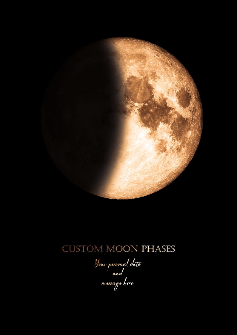 Moon Phase Custom PrintPrintable Files Personalized Moon | Etsy