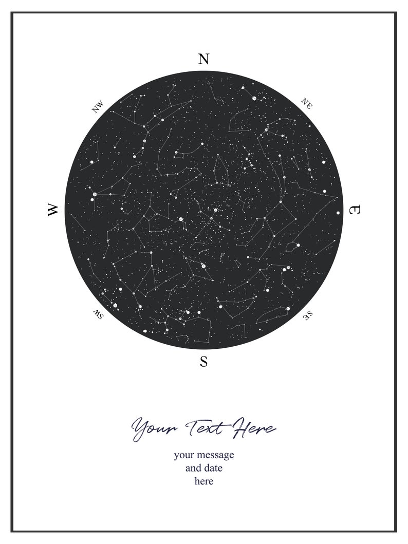 Custom Star Map Star Map Printable Poster Sky Map Sky - Etsy