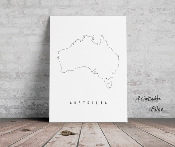 Australia Australia Map Minimal Map Printable Files | Etsy
