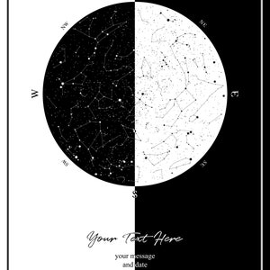 Custom Star Map, Star Map Printable Poster, Sky Map, Sky Coordinates ...