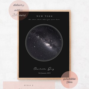 STAR MAP Printable Poster, Personalised Star Map, Constellation Print ...