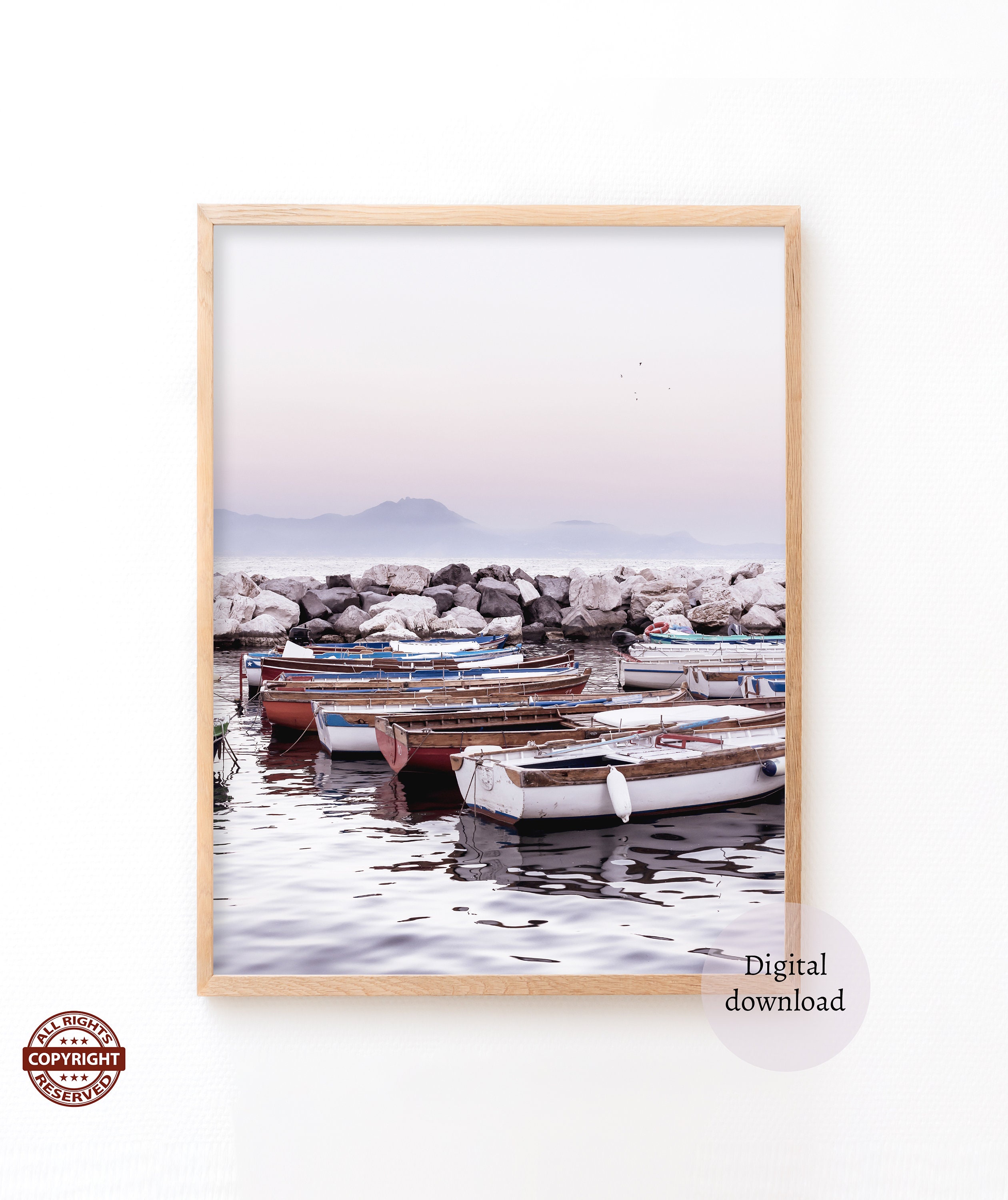 Boats Print Naples Italy Printable Art Fine Art | Etsy