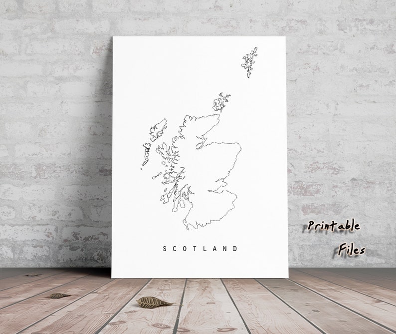 Scotland Scotland Minimal Map Printable Files Minimalistic | Etsy