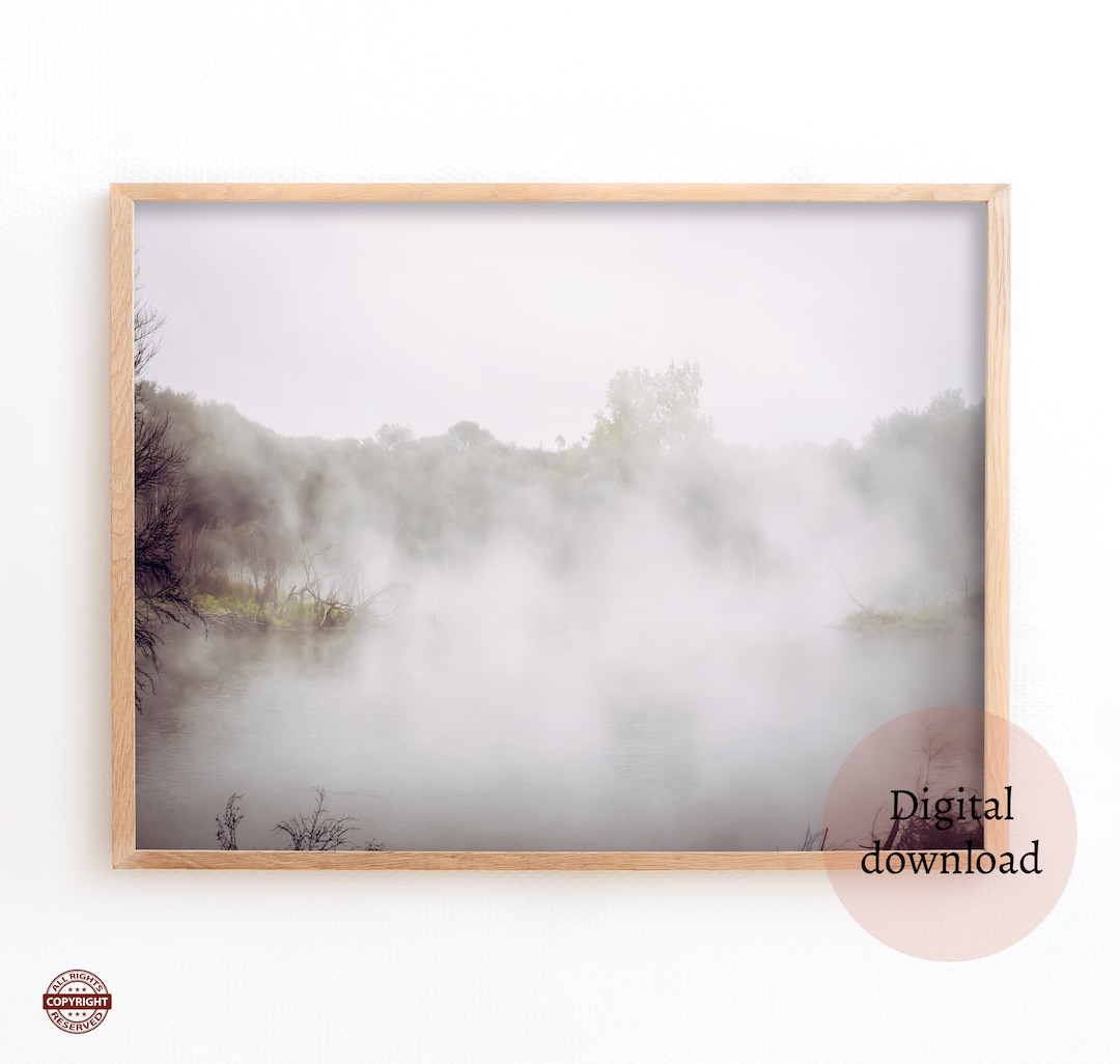 Foggy Lake Printable Files Moody Photography Minimal Photo - Etsy