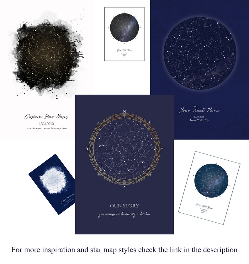 Custom Star Map Star Map Printable Poster Sky Map Sky - Etsy