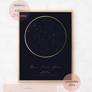 Star Map Personalised Print, High Resolution Printable File, Made to ...