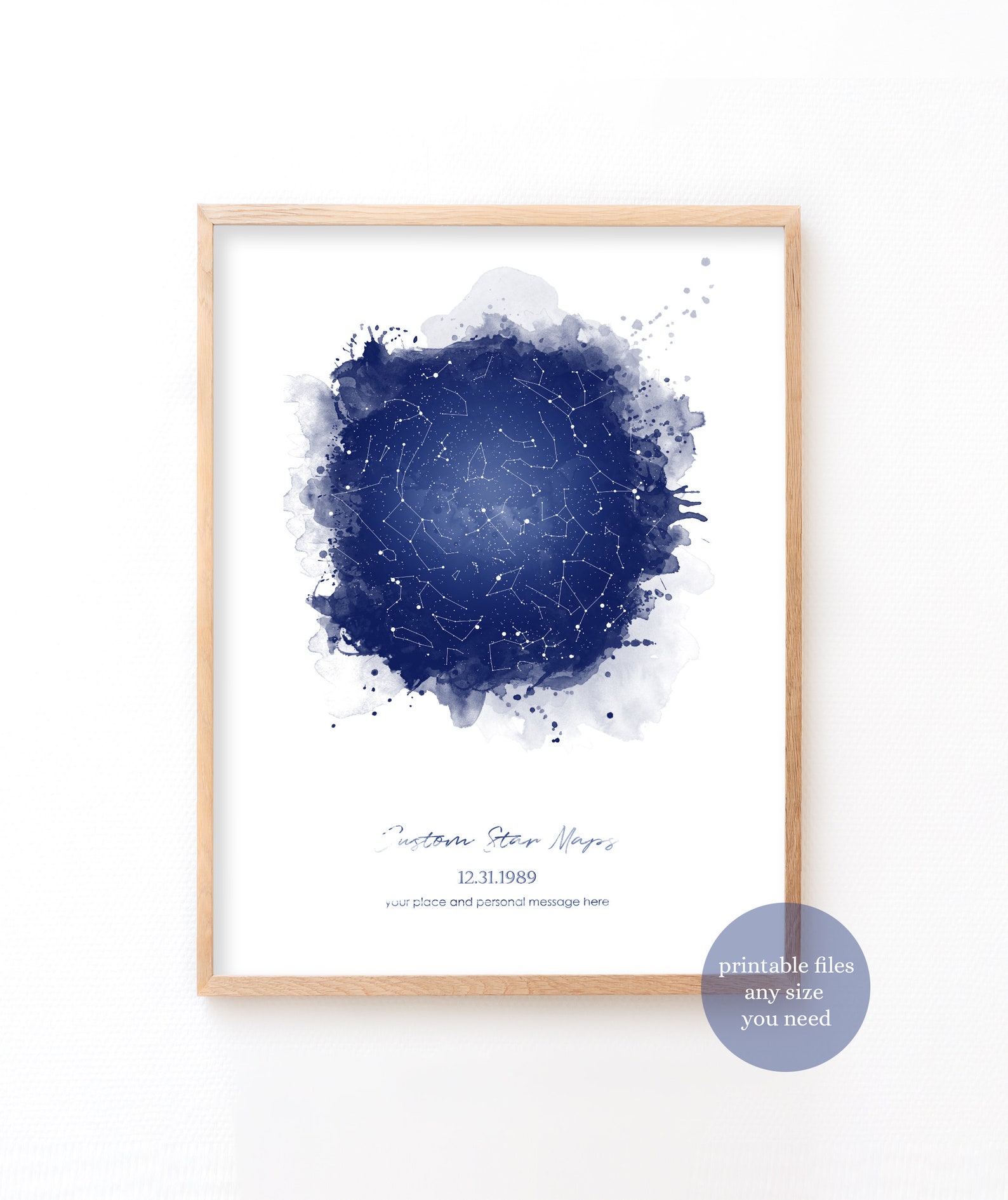Star Map Custom Star Map Printable Poster Constellations - Etsy