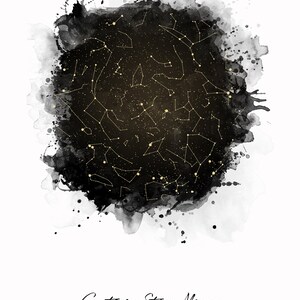 Star Map, Custom Star Map Printable Poster, Constellations Night Sky ...