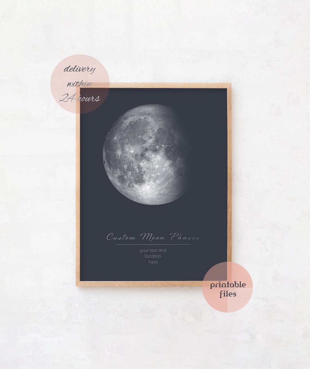 Custom Moon Phase Poster, Printable Files, High Resolution Digital ...