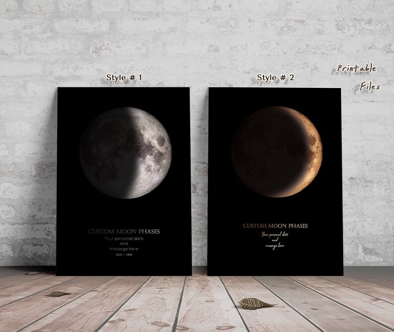 Moon Phase Custom PrintPrintable Files Personalized Moon | Etsy