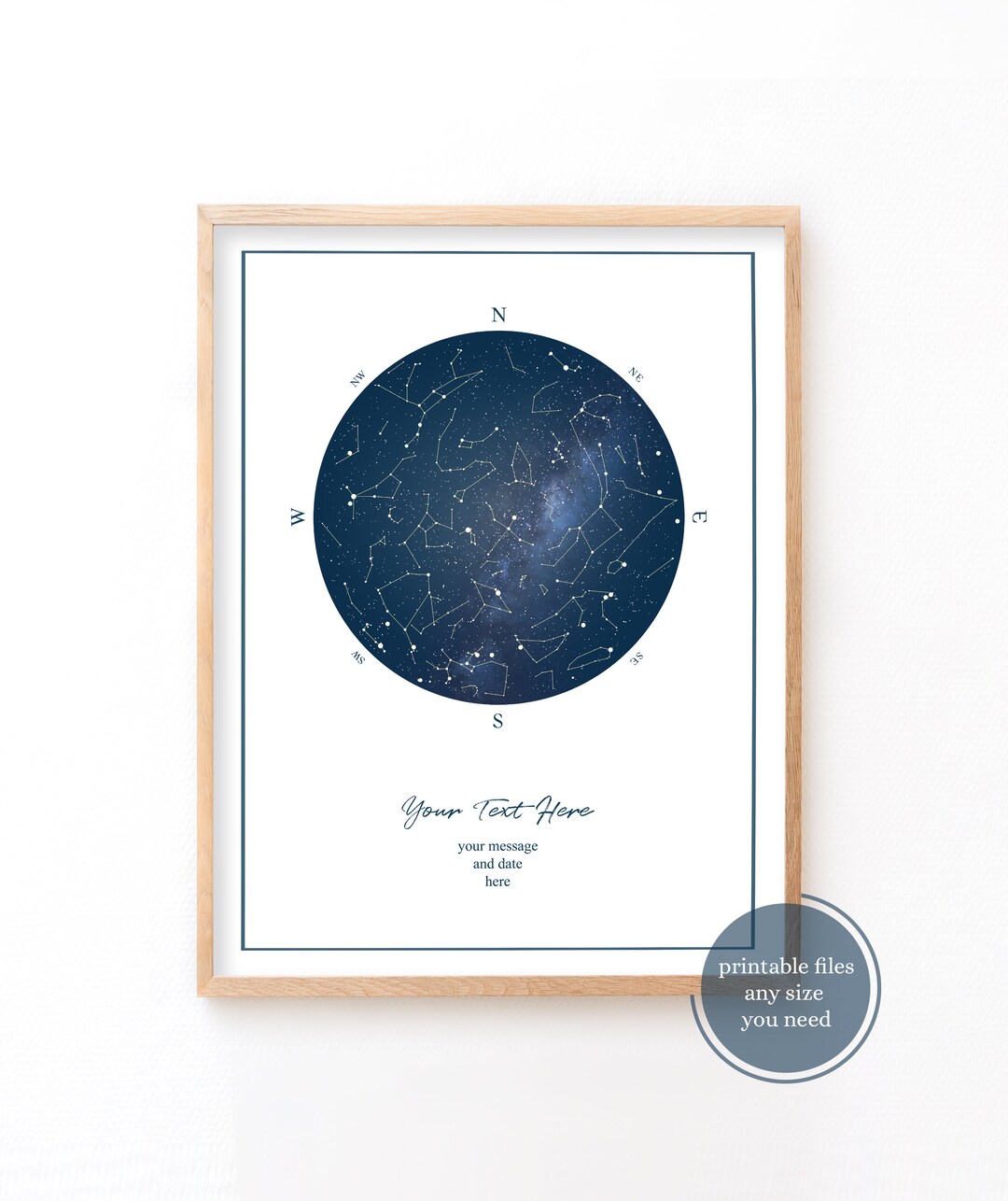 Custom Star Map, Star Map Printable Poster, Sky Map, Sky Coordinates ...