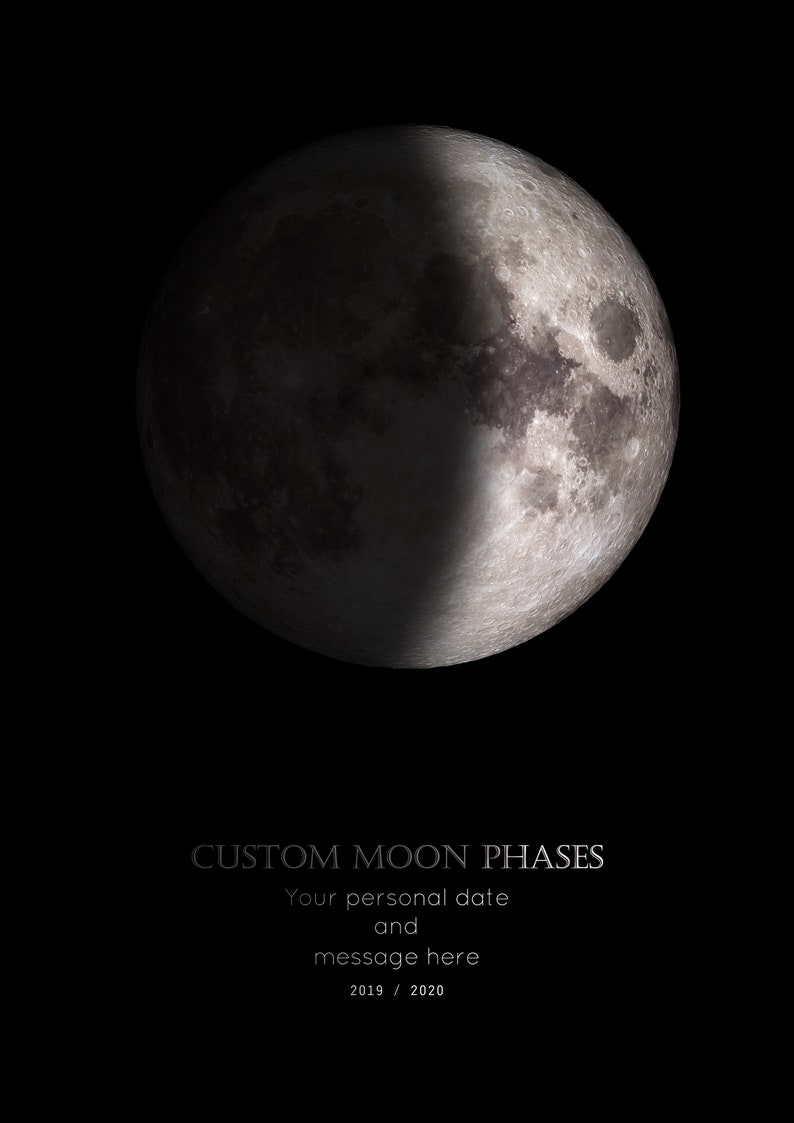 Moon Phase Custom PrintPrintable Files Personalized Moon | Etsy