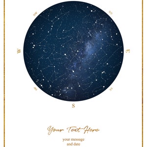 Custom Star Map, Star Map Printable Poster, Sky Map, Sky Coordinates ...