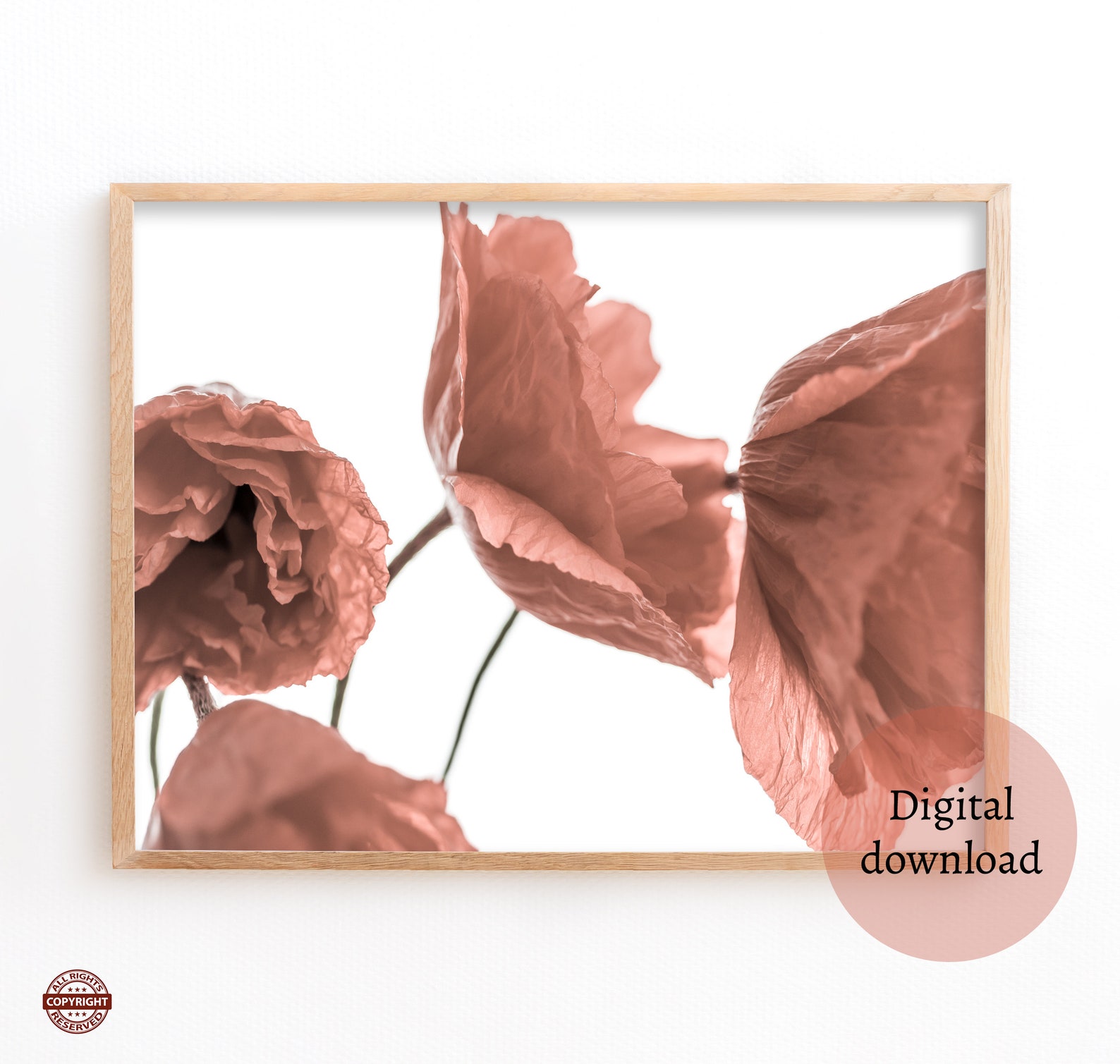 Floral Print Poppy Flowers Printable Large Poster Floral - Etsy