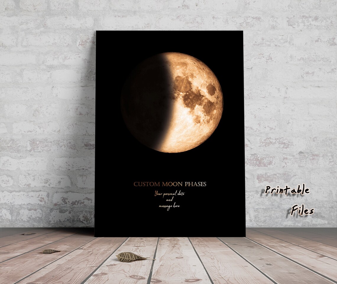 Moon Phase Custom Printprintable Files Personalized Moon - Etsy
