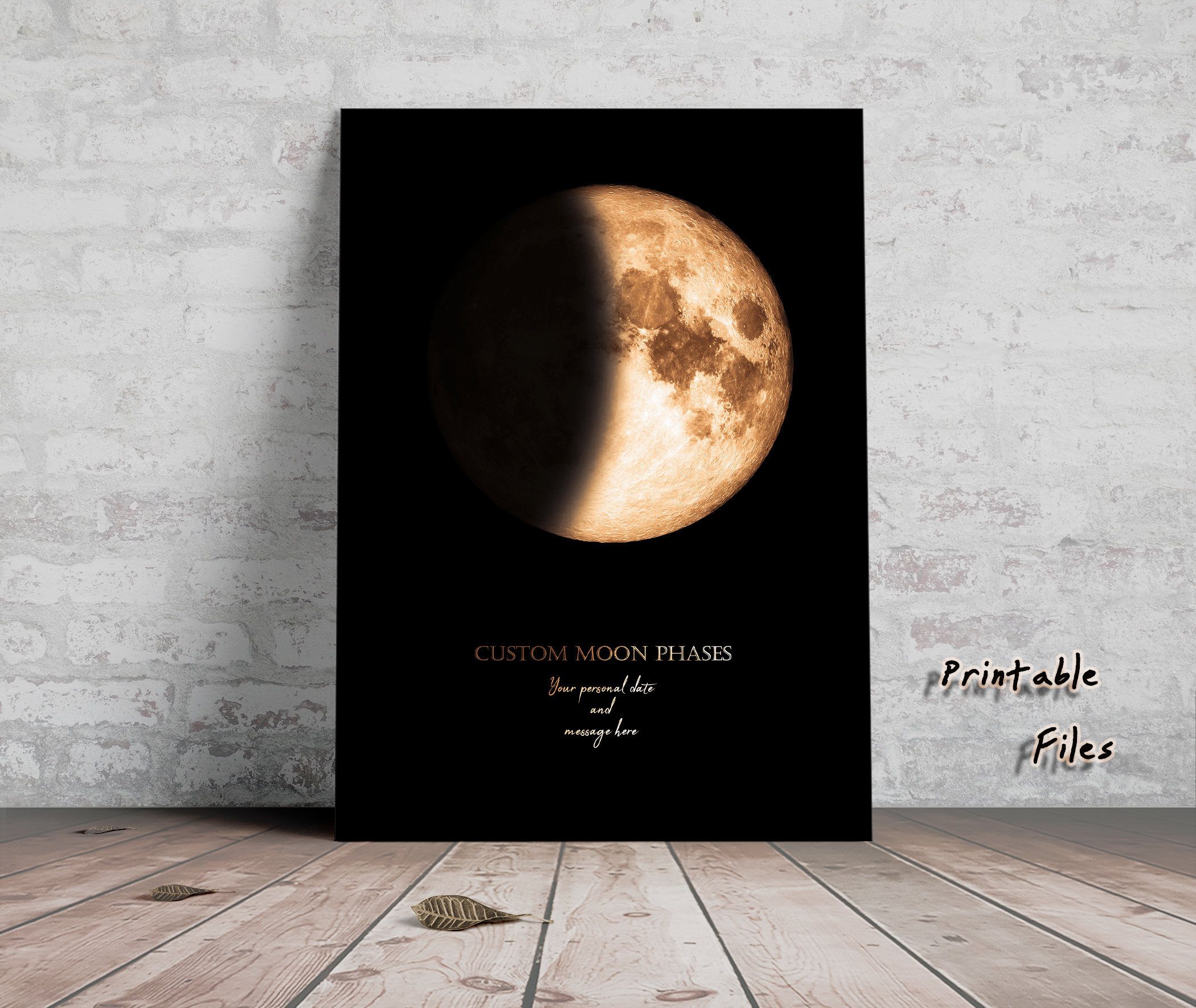 Moon Phase Custom Printprintable Files Personalized Moon - Etsy