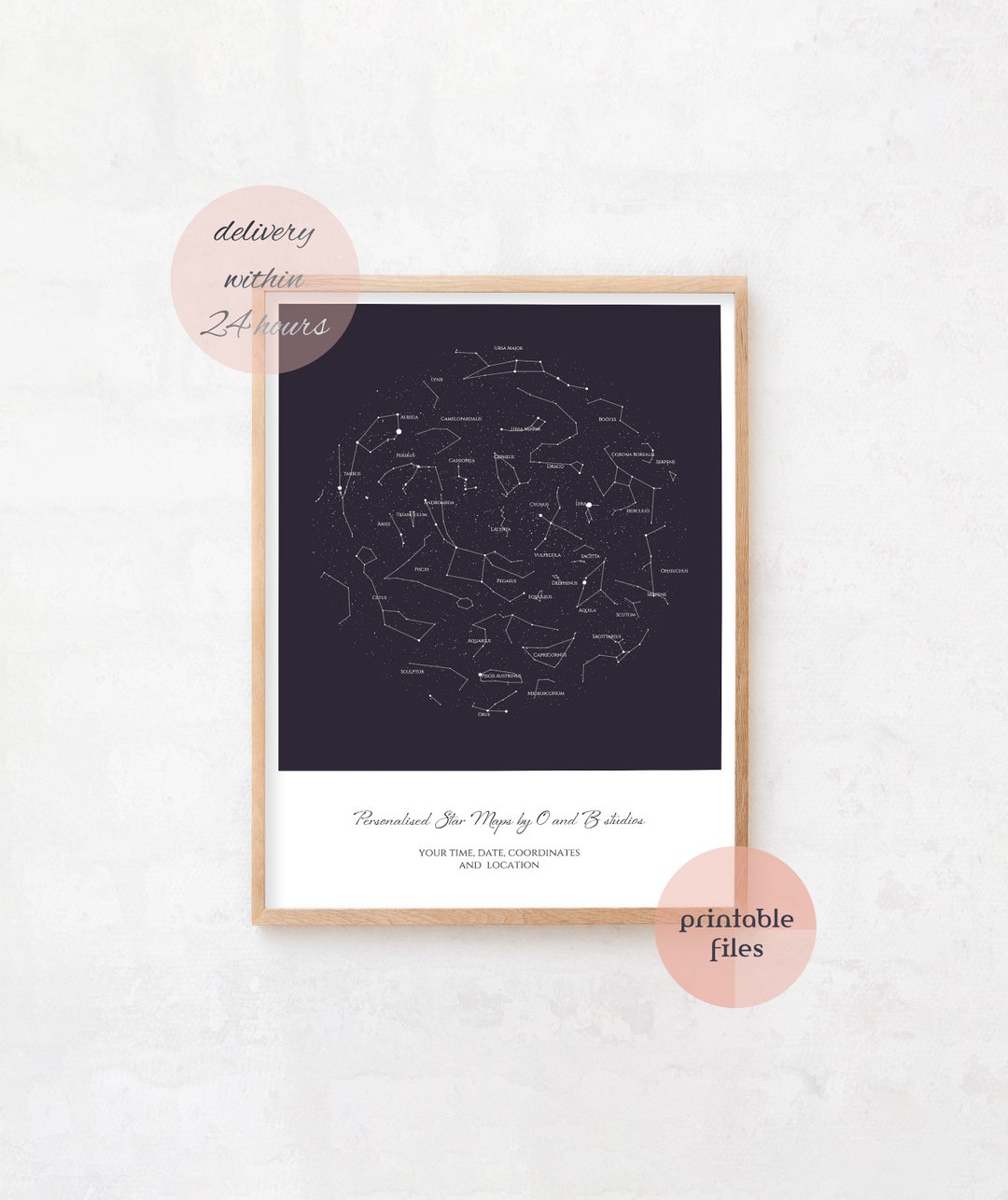 Personalised Star Map Star Poster, Night Sky Print Custom Star Sky ...
