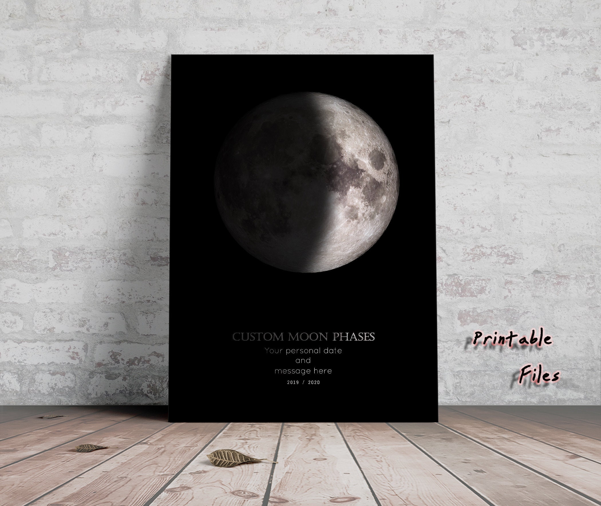 Moon Phase Custom Printprintable Files Personalized Moon | Etsy