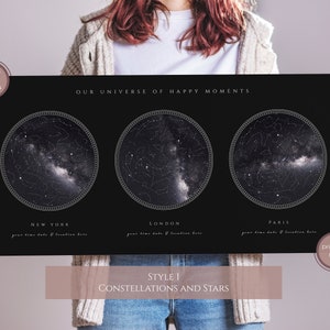 Personalised Star Maps, Multiple Star Map Printable Poster ...