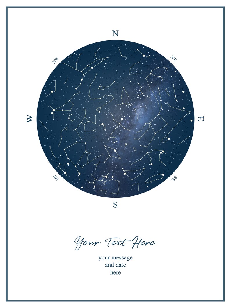 Custom Star Map Star Map Printable Poster Sky Map Sky - Etsy