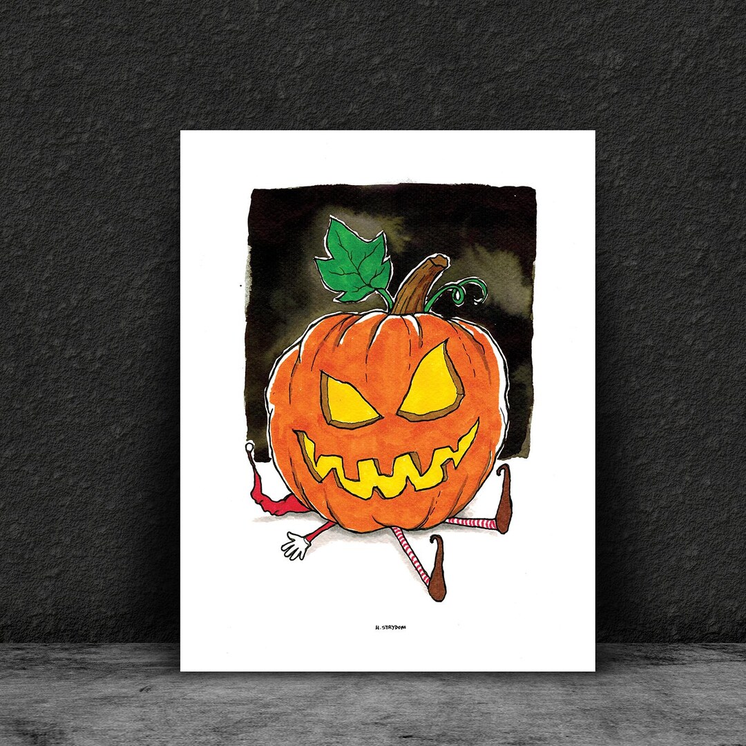 Crushed Elf: Original Ink Drawing (jack O' Lantern | Halloween ...