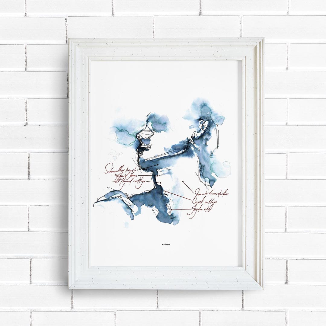 Anatomy of the Throat - Multiple Sizes Available (ink Illustration ...