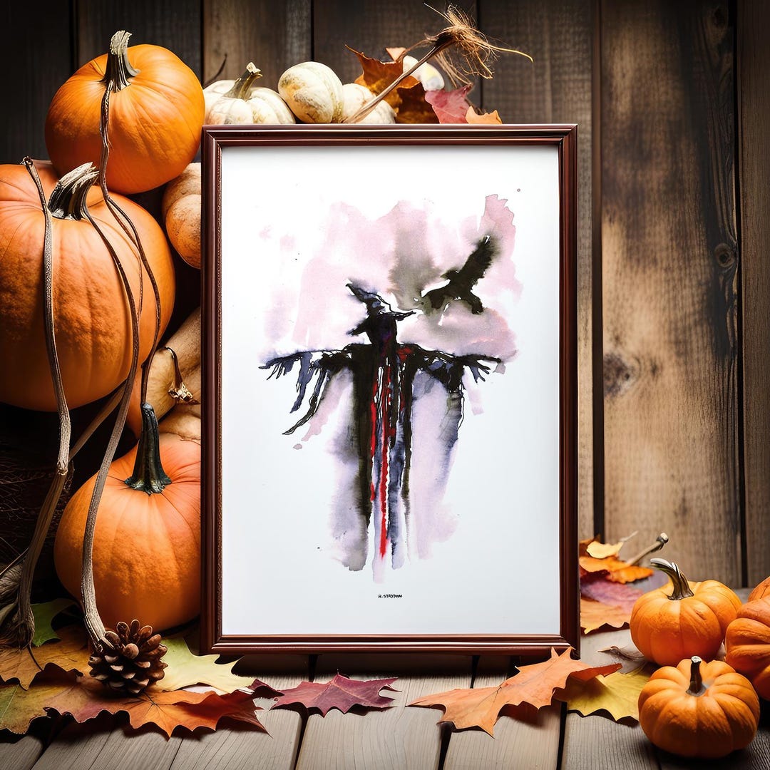 Scarecrow (ink Painting | Horror Art | Dark Art | Creepy Drawing) - Etsy