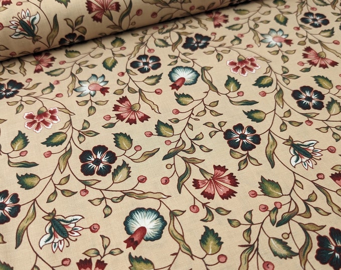 Dutch Heritage Teadye DHER2028 100% Cotton Fabric by the Metre, Half ...