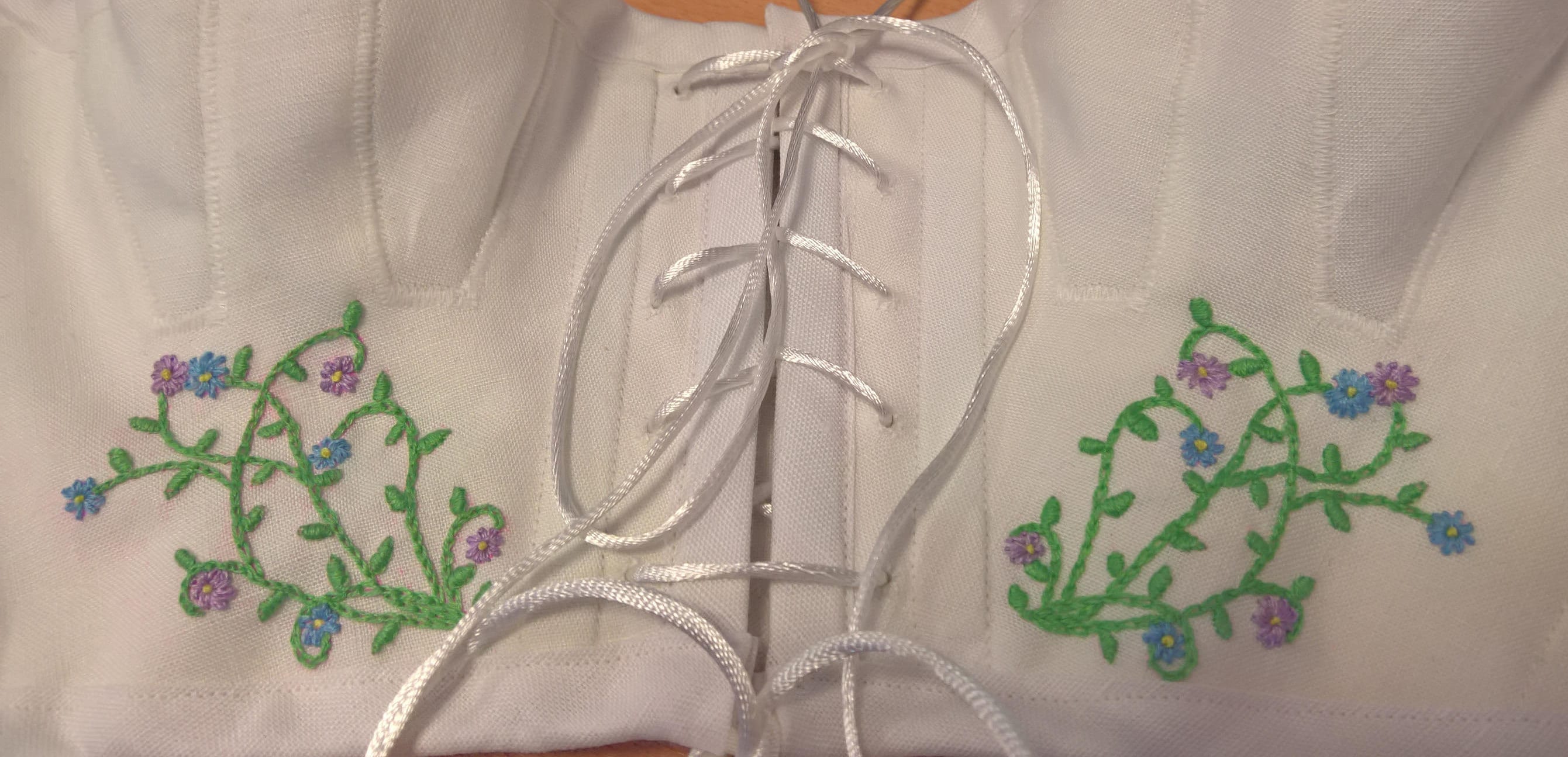 Regency Short Stays in Linen, Short Corset, Historical, Costume ...