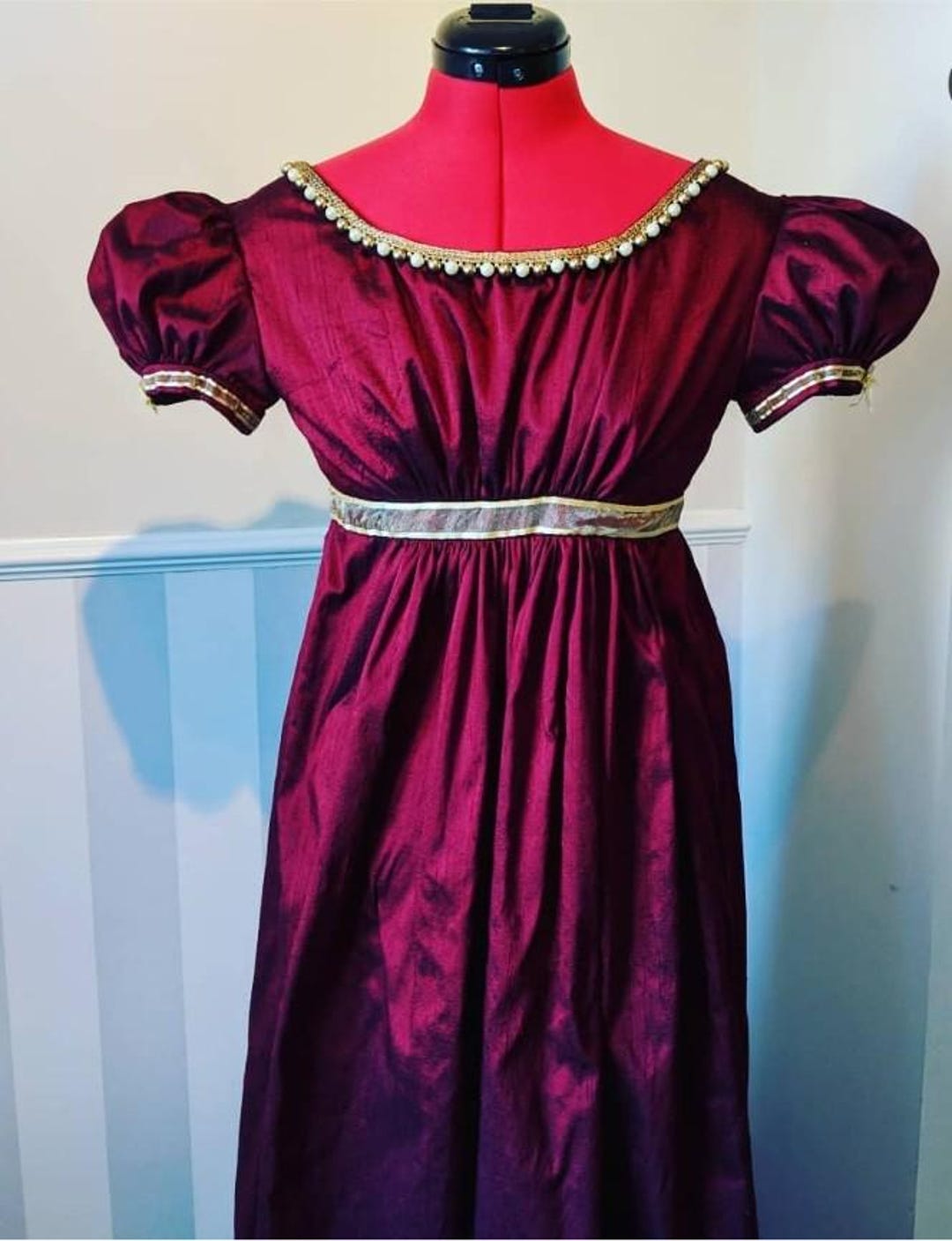 Round Neck Regency Dress, Gown, Georgian, Jane Austen, Pride and ...