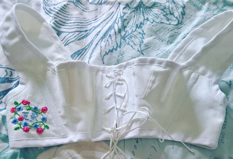 Regency Short Stays in Linen, Short Corset, Historical, Costume ...