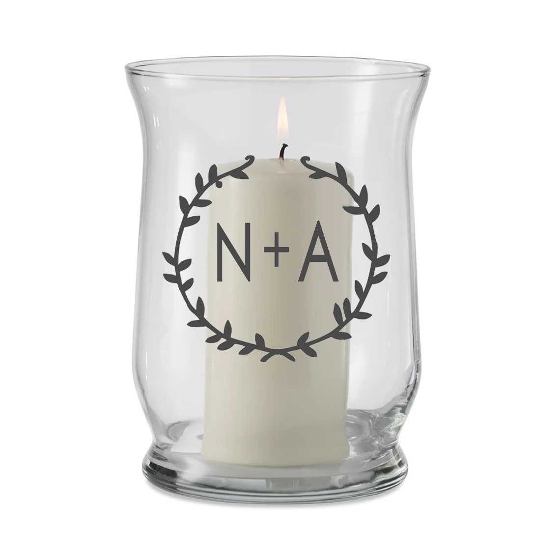 Unity Candle Holder Set Wedding Monogram Hurricane Glass - Etsy